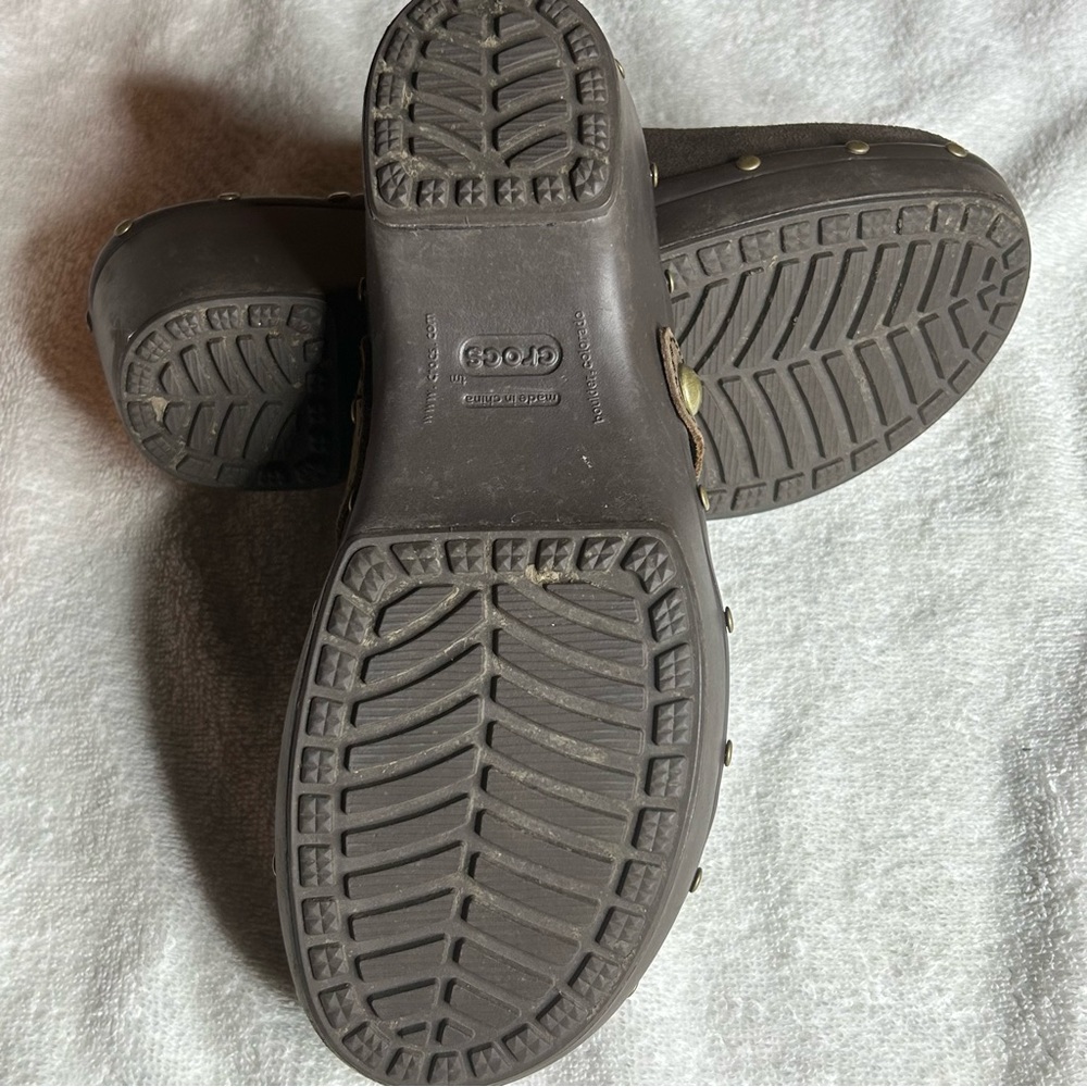 Crocs Womens Brown Suede Slip On Clog Mule Classic Ca… - Gem